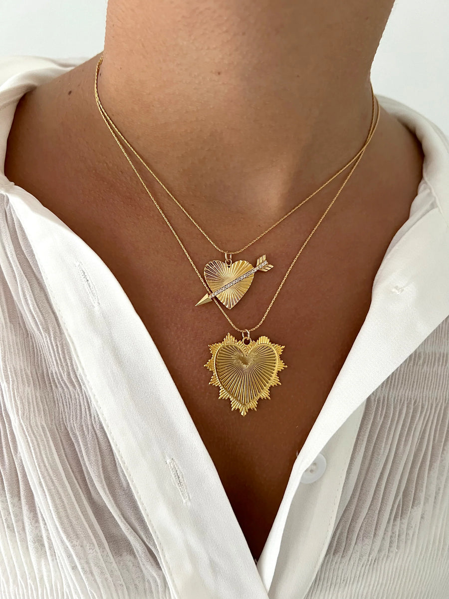Large Gold Heart Necklace – Jonah Brown Boutique