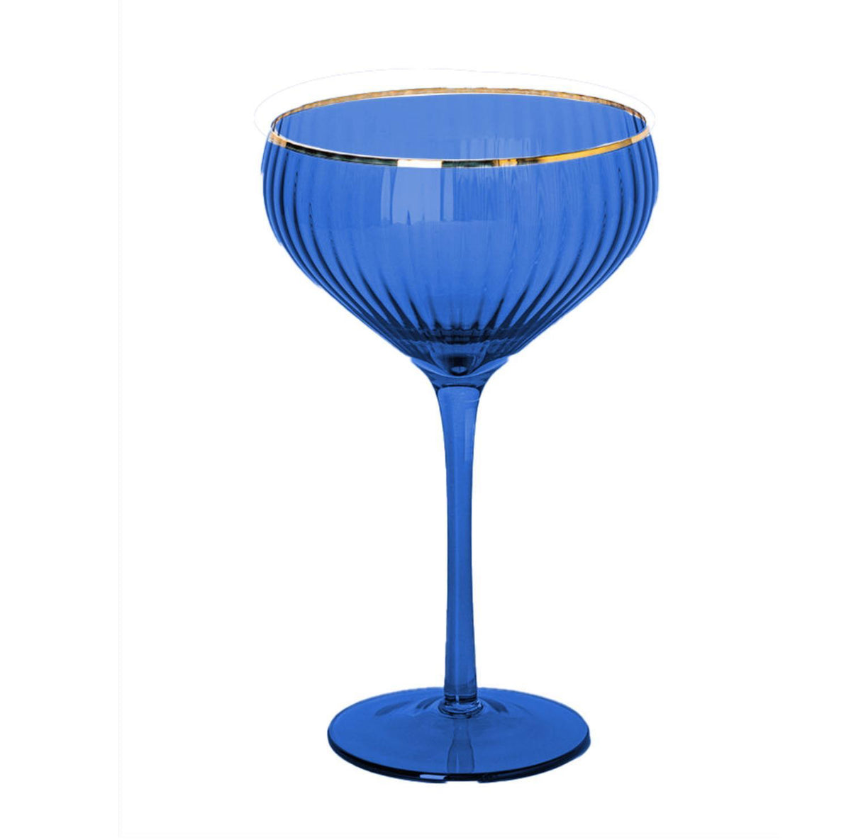 Glass Coupe Ribbed Blue – Jonah Brown Boutique