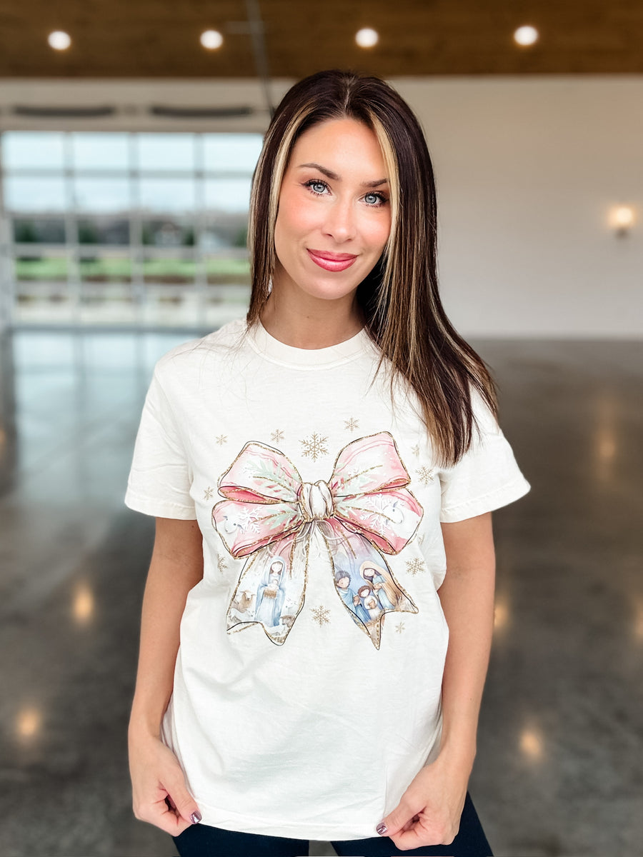 Bow Nativity Scene Tee – Jonah Brown Boutique