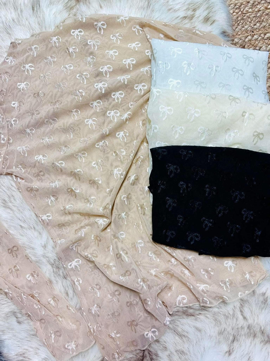 Bow Lace Layering Top In Ivory – Jonah Brown Boutique