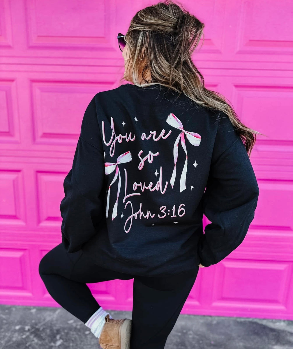 Your So Loved Black Sweatshirt – Jonah Brown Boutique