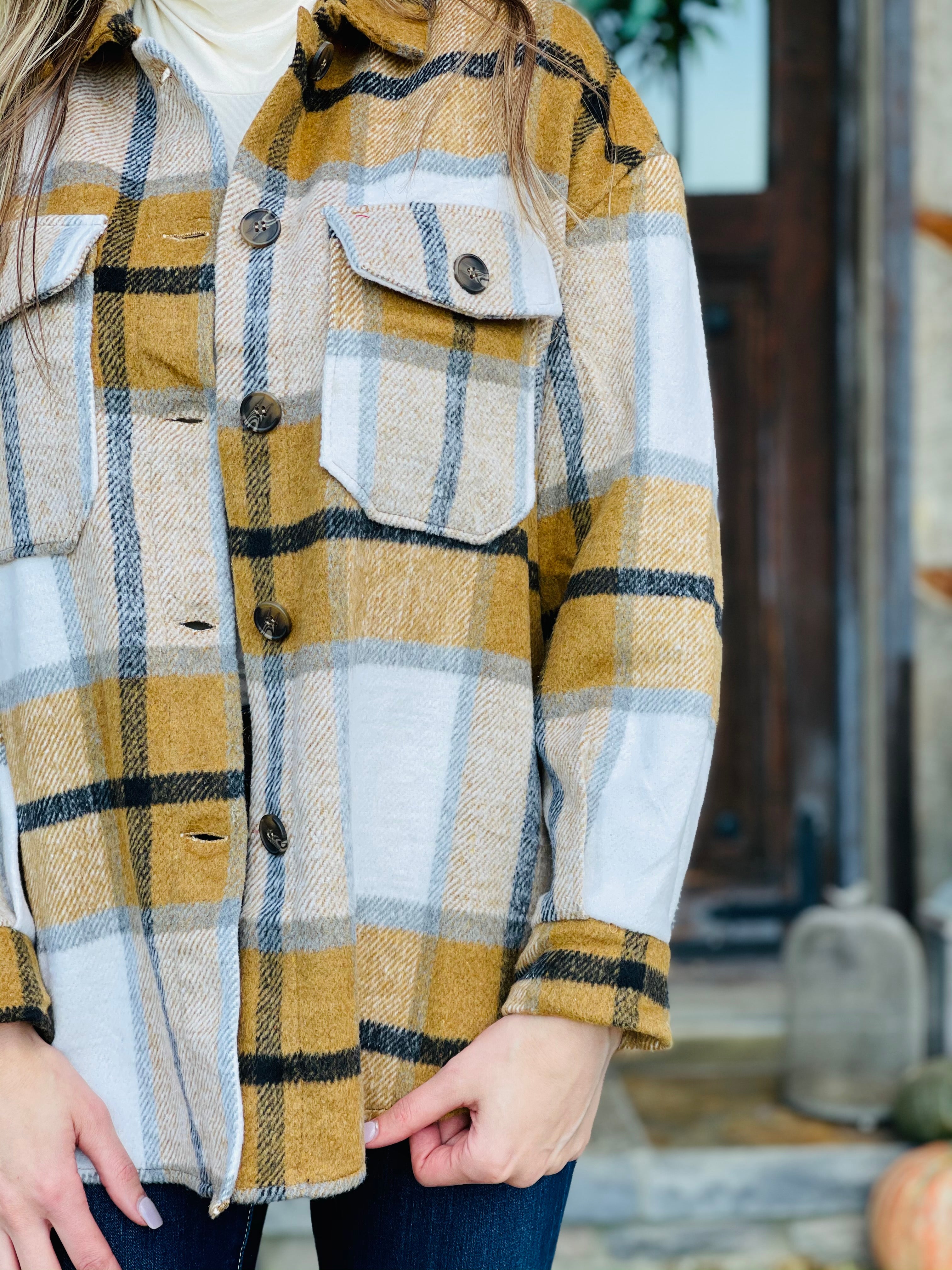 Cozy Up Shacket in Yellow – Jonah Brown Boutique